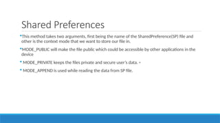 SHARED PREFERENCES IN ANDROID APPS.pptx