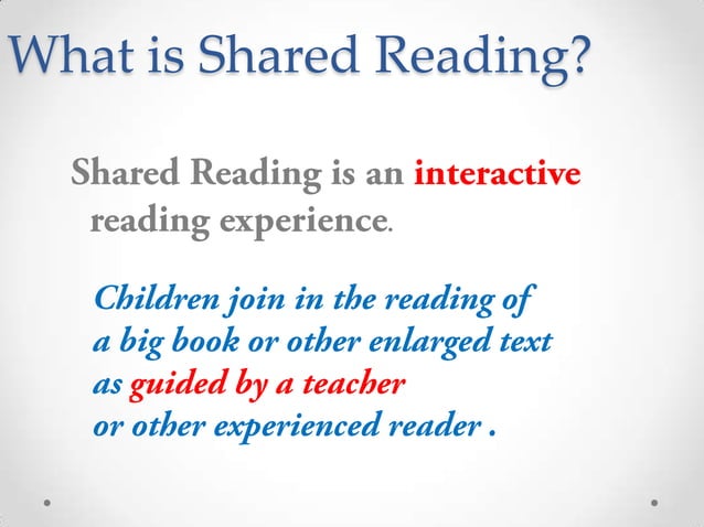 Shared Reading & Extensions for the EFL Classroom | PPT