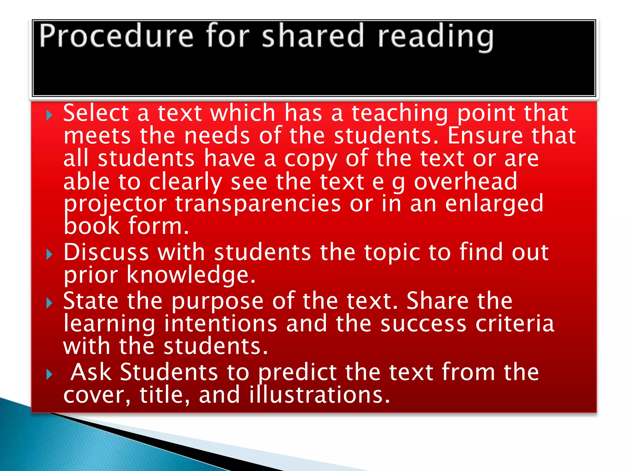 Shared reading strategy | PPTX