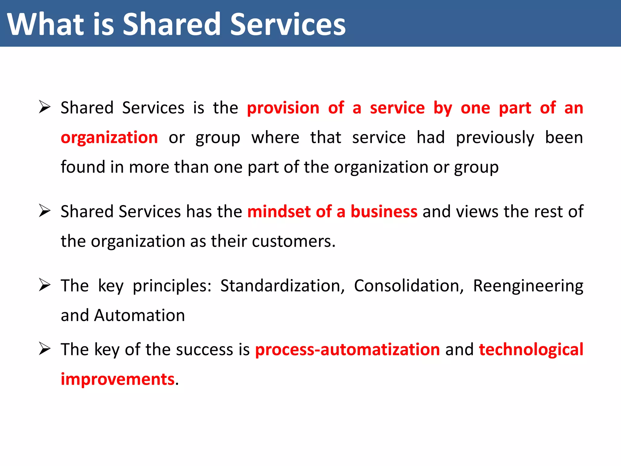 Shared service centers | PPTX