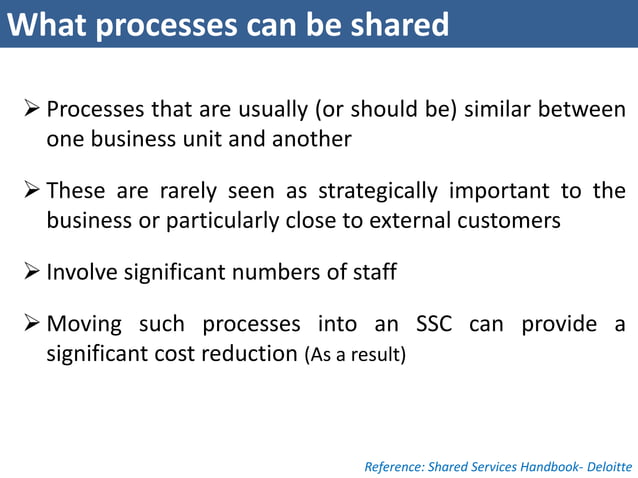 Shared service centers | PPTX