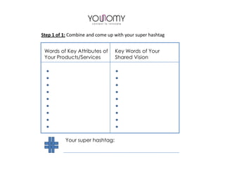 Worksheet to Create Shared Vision and Super Hashtag | PPT