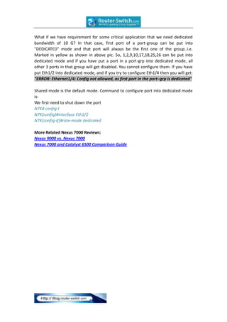 Shared vs dedicated mode of ports in nexus7000 | DOCX