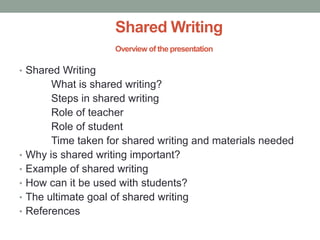 Shared writing | PPTX