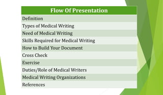 Medical writing as a concept and profile | PPSX