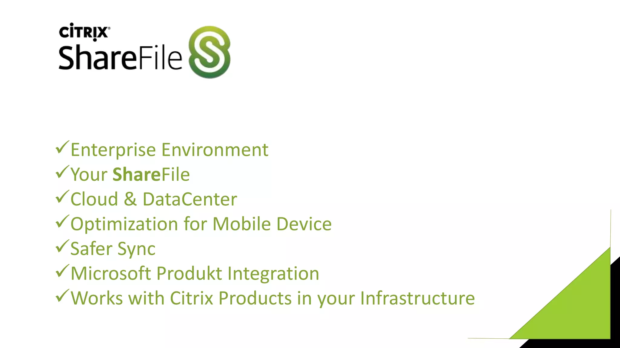 Citrix ShareFile Storage Presentation Datenspeicher Cloud english | PPT