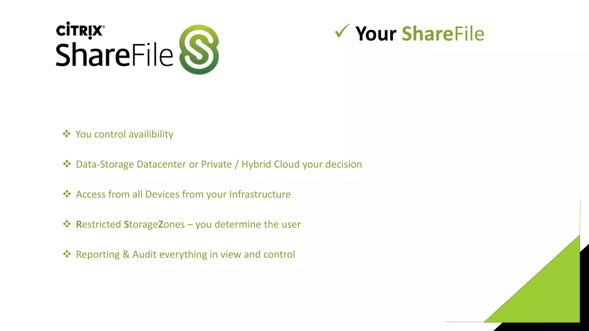 Citrix ShareFile Storage Presentation Datenspeicher Cloud english | PPT ...