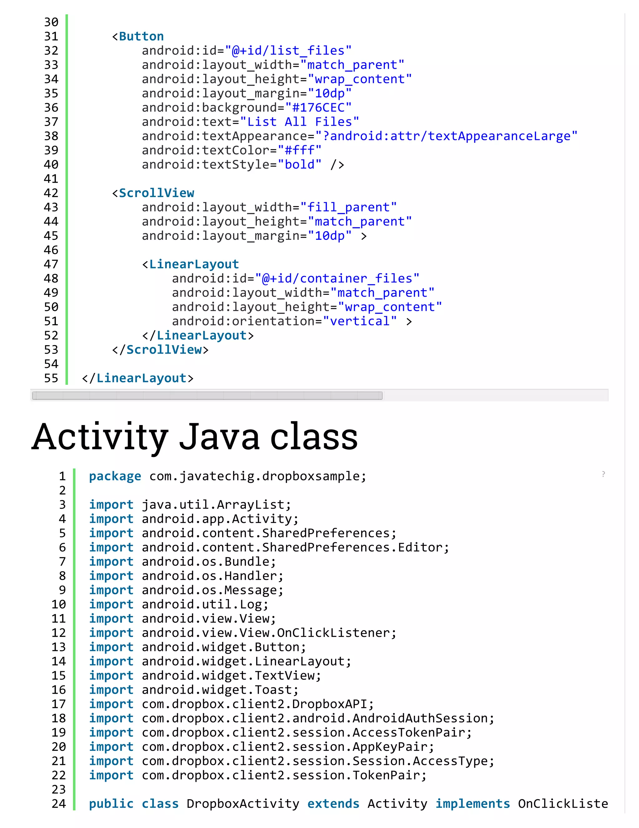 Share file to dropbox in android example | PDF