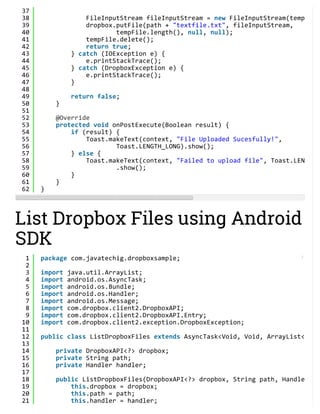 Share file to dropbox in android example | PDF