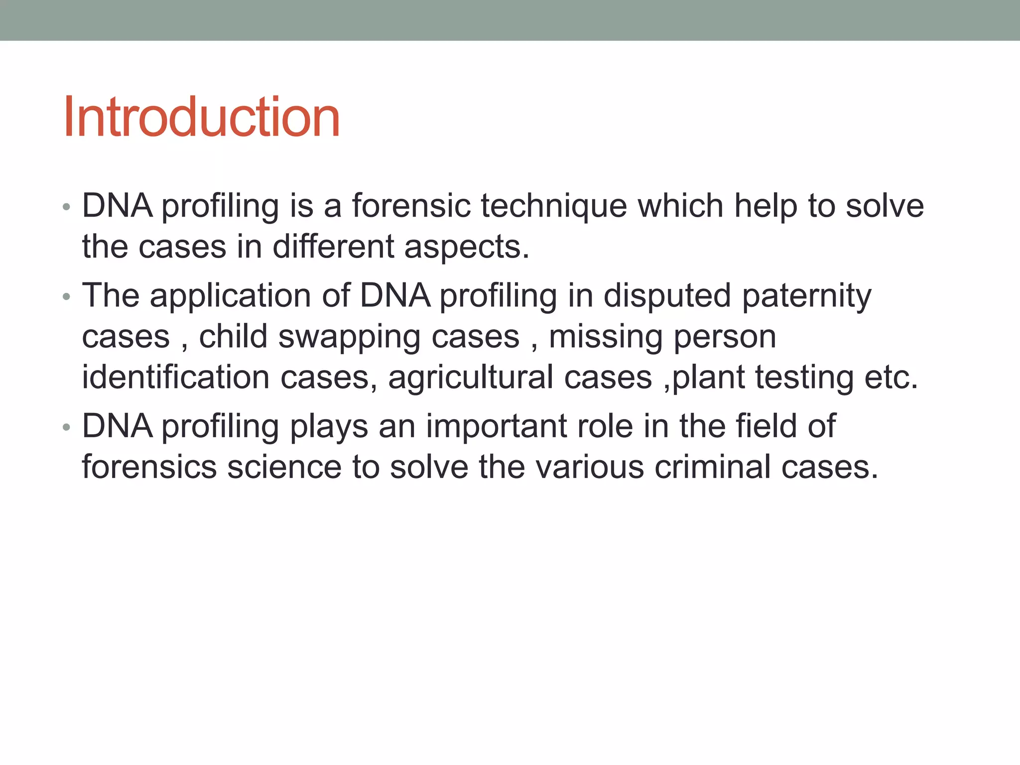 Forensic significance of DNA Profiling (Forensic biology) | PPTX ...