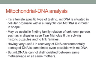 Forensic significance of DNA Profiling (Forensic biology) | PPTX