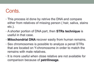 Forensic significance of DNA Profiling (Forensic biology) | PPTX