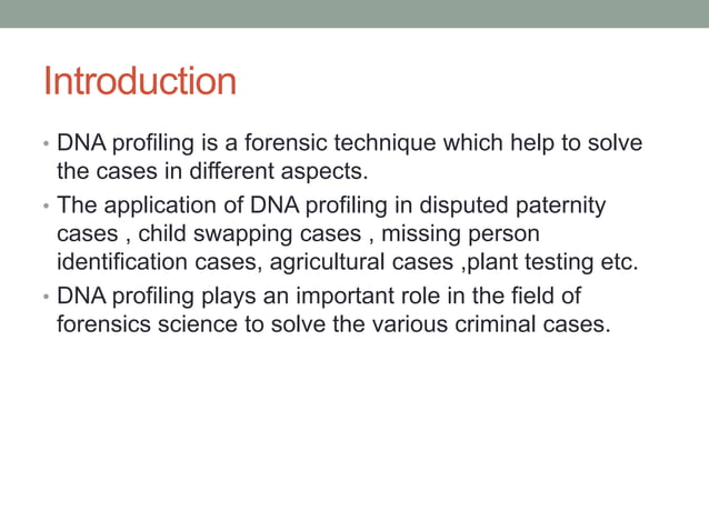 Forensic significance of DNA Profiling (Forensic biology) | PPTX ...