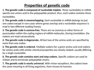 Share Genetic code and its role and function in cell | PPTX