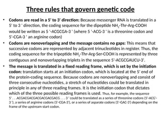 Share Genetic code and its role and function in cell | PPTX
