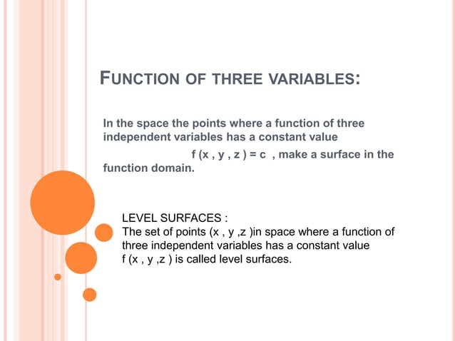 graphs, level curve and contours of function of two variable | PPTX