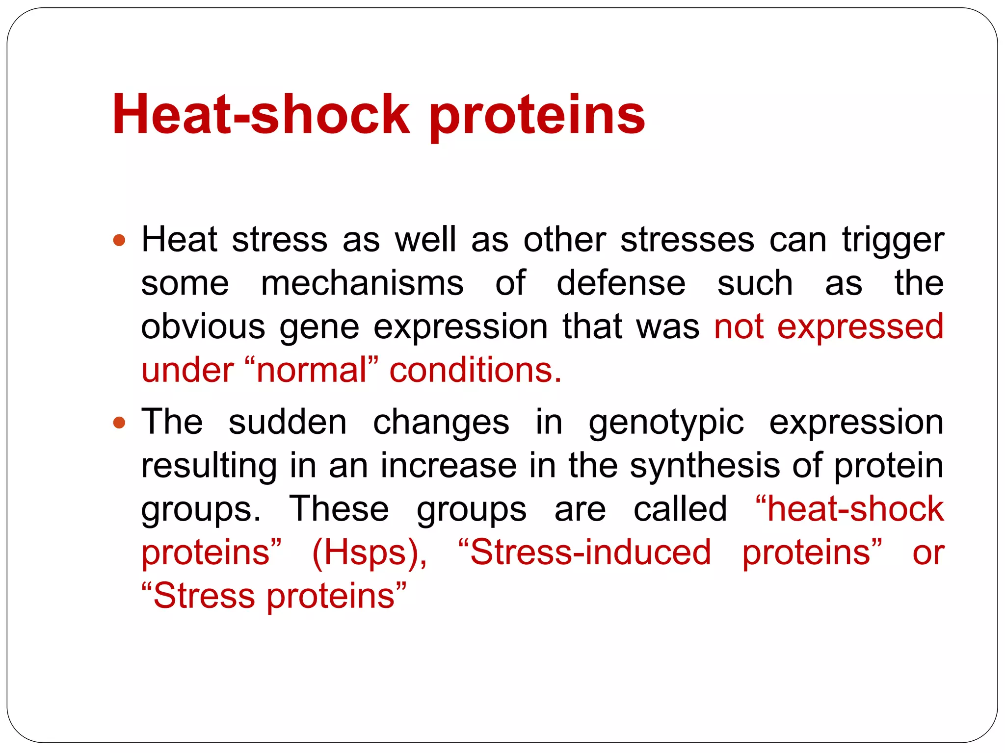 HEAT SHOCK PROTEINS | PPTX