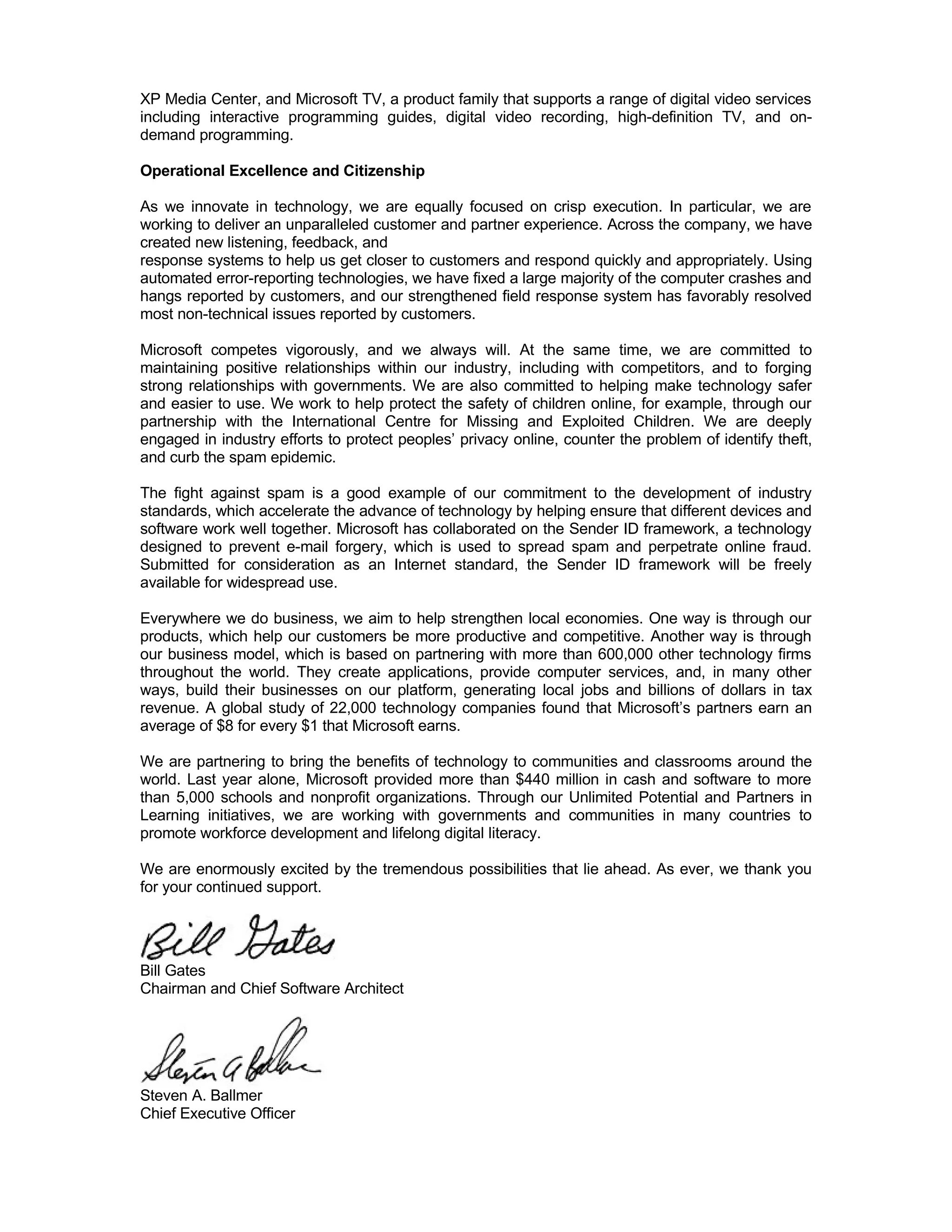 Letter to Shareholders | DOC