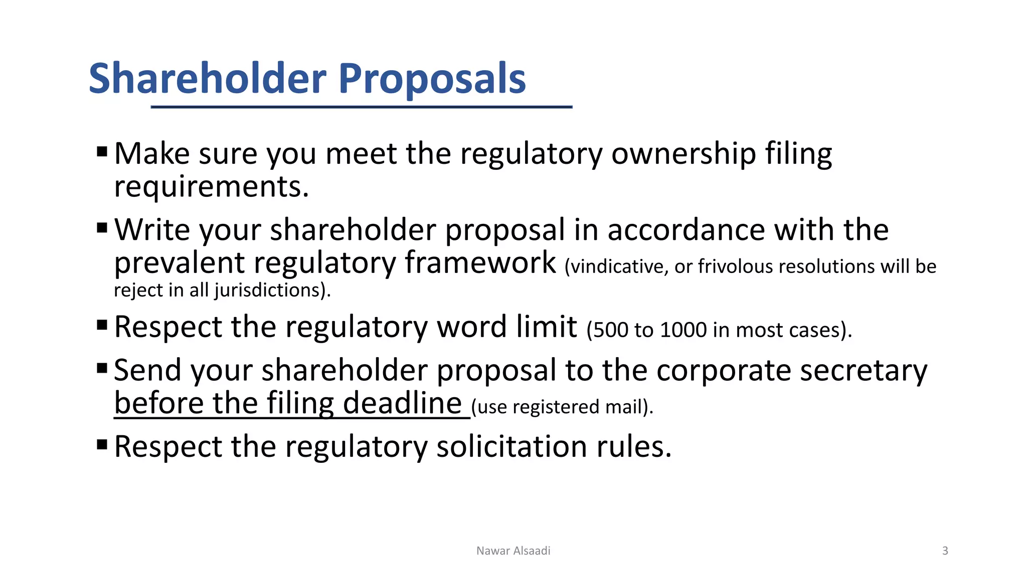 Shareholder Proposals | PPT