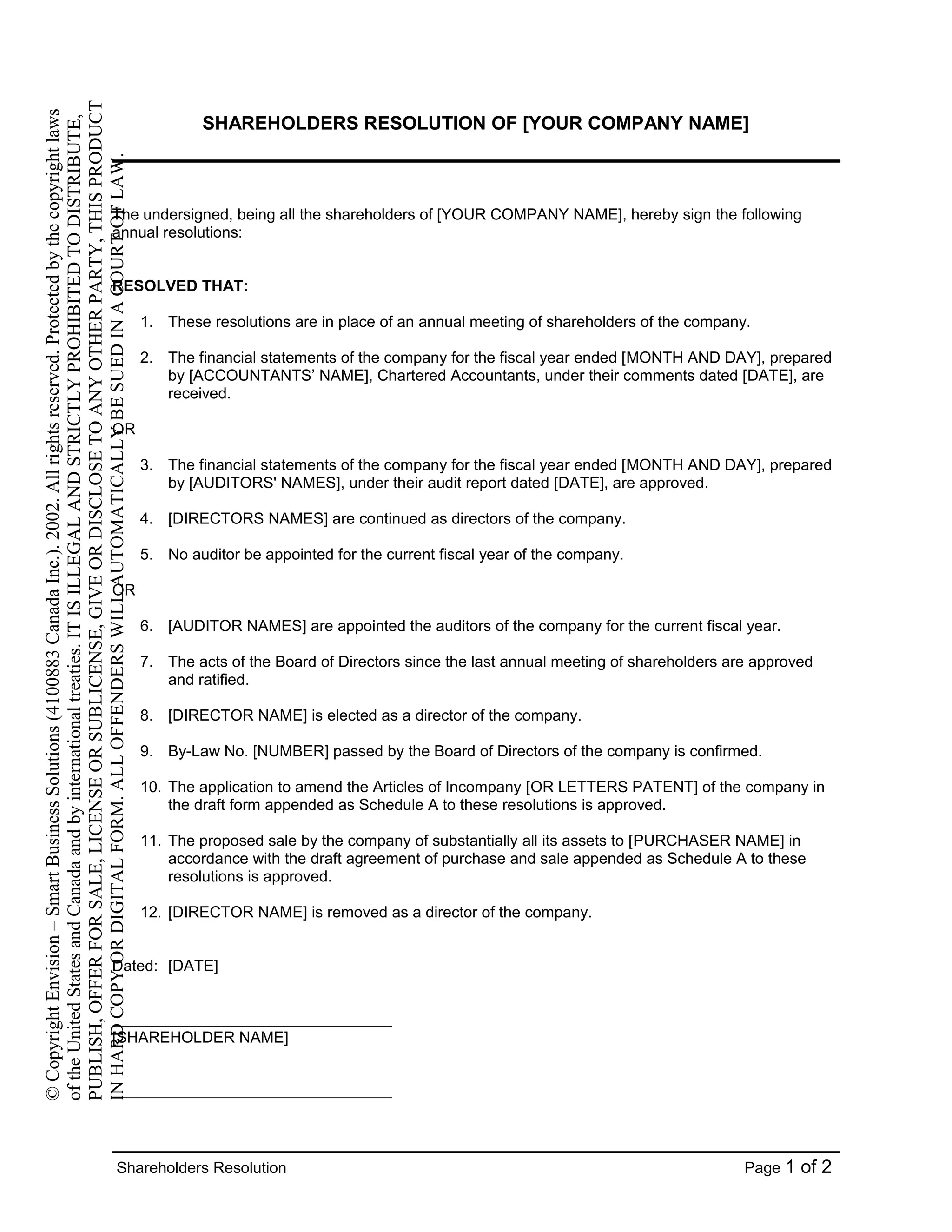 Shareholders resolution | DOC