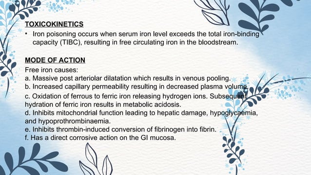 Share iron poisoning fatal dose treatment pptx | PPT