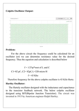 Oscillator Circuit using Multisim Software | PDF