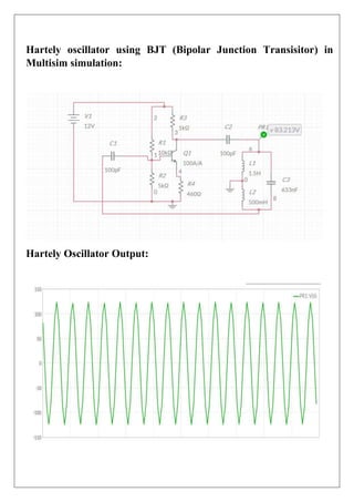 Oscillator Circuit using Multisim Software | PDF