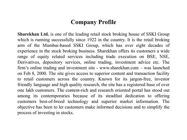 Sharekhan | PPTX | Business | Business and Finance