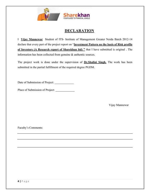 Sharekhan project report ,mba | DOCX | Stocks and Bonds | Personal ...