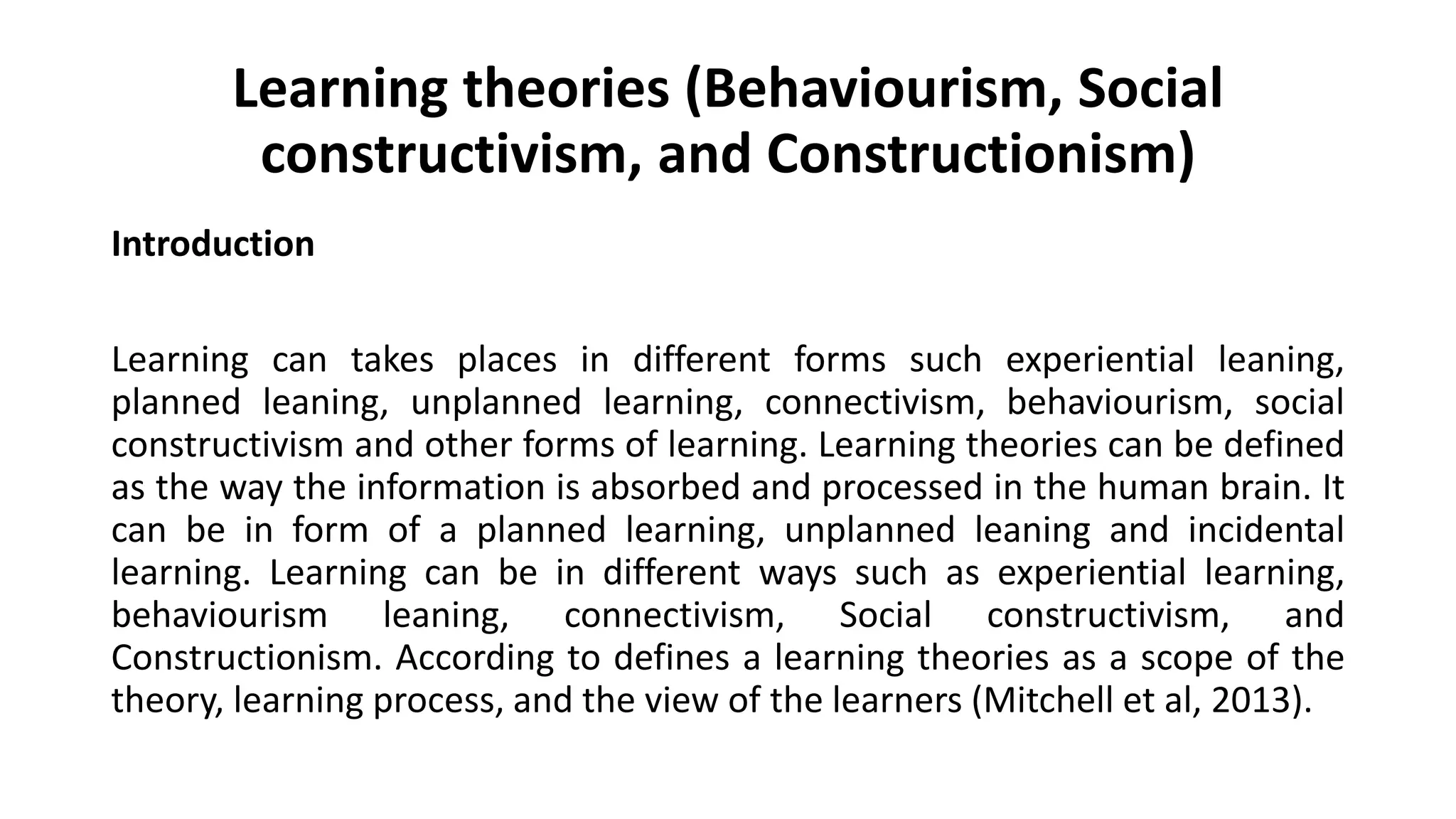 Learning theories | PPT