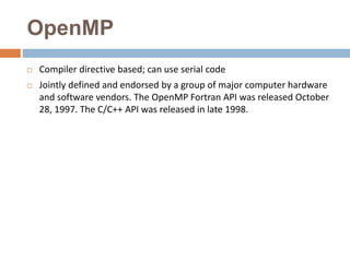 parallel programming models | PPT | Programming Languages | Computing
