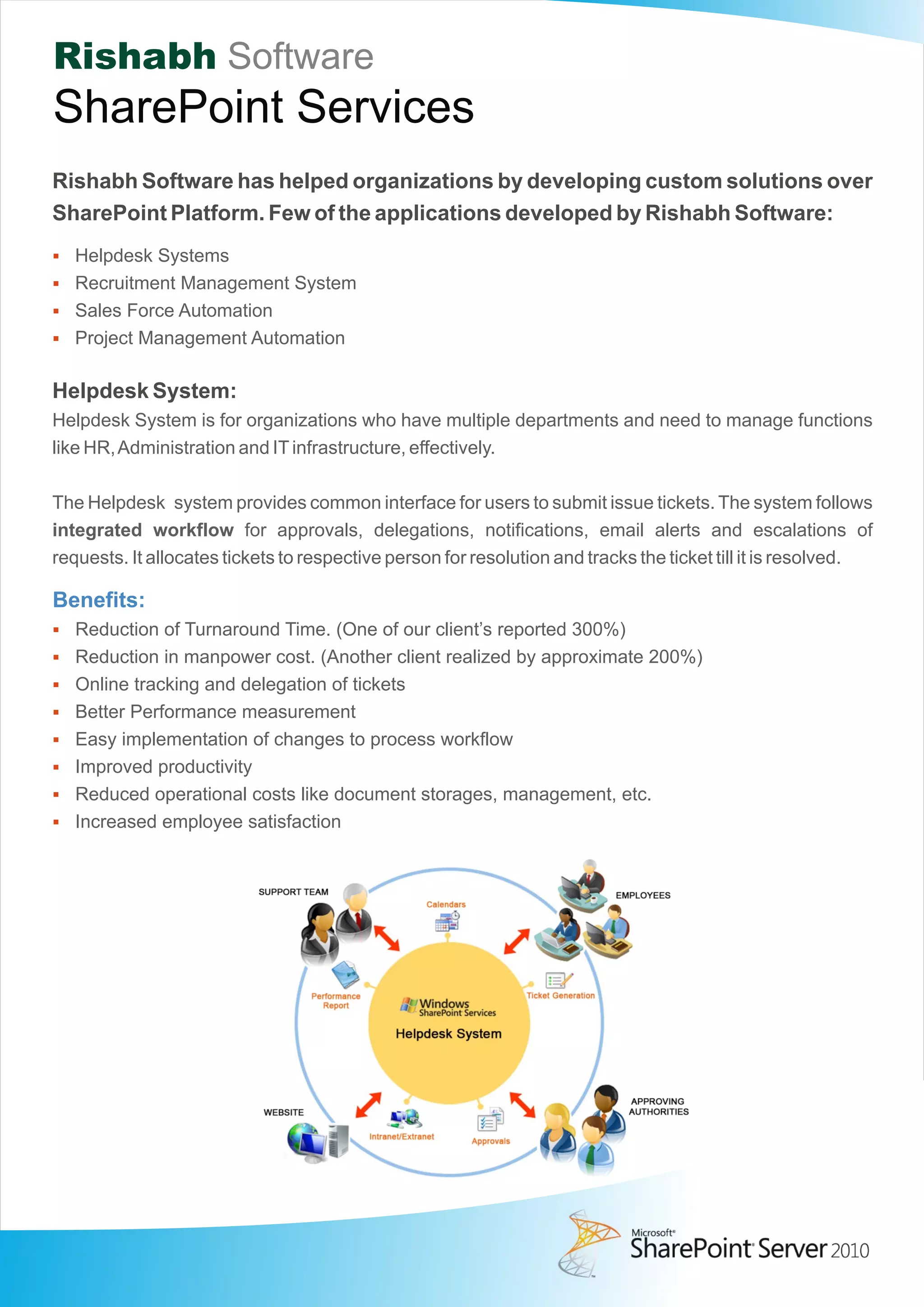 Sharepoint Capabilities Document - Rishabh Software | PDF