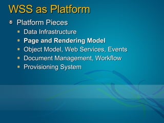 WSS 3.0 using asp.net 2.0 for extending pages,Server Farms etc.. | PPT