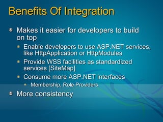 WSS 3.0 using asp.net 2.0 for extending pages,Server Farms etc.. | PPT
