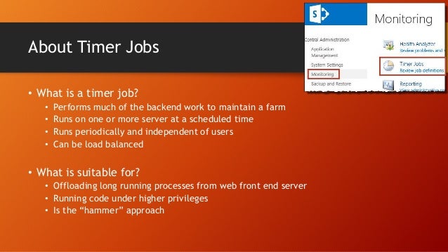 Best Practices for SharePoint Timer Jobs