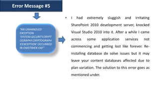 5 Mysterious SharePoint Errors and Their Resolution | PPT