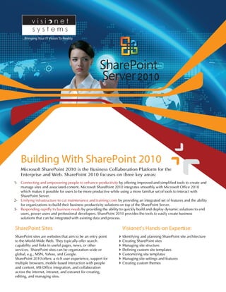 Building With SharePoint Server 2010 - Visionet Systems | PDF