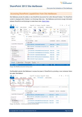 SharePoint 2013 Site Mailboxes - Overcoming the Limitations | PDF