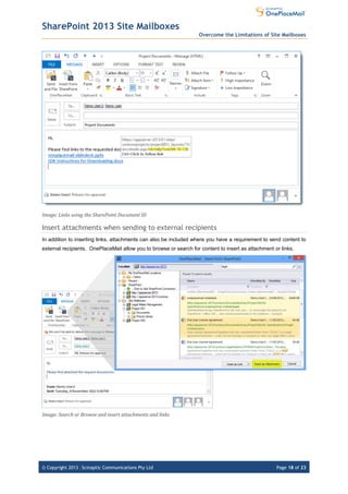SharePoint 2013 Site Mailboxes - Overcoming the Limitations | PDF