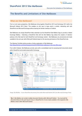 Sharepoint 2013-site-mailboxes-overcome-the-limitations | PDF