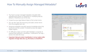 SharePoint: How to automatically assign managed metadata? | PDF