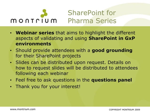 SharePoint for Pharma - A Risk-Based Validation Approach for Life ...