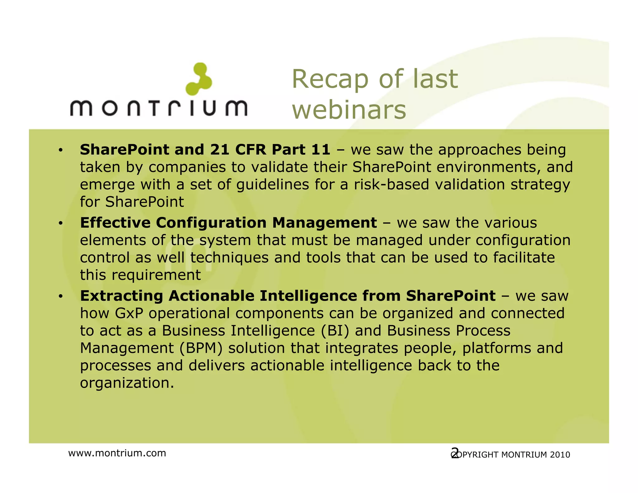 SharePoint for Pharma - Computer System Life Cycle Management | PDF