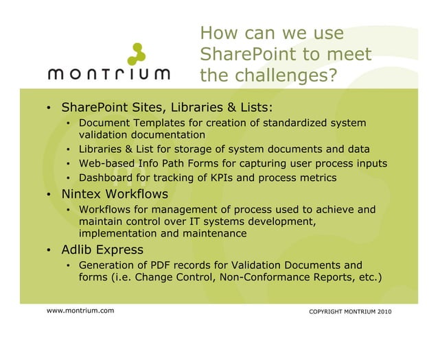 SharePoint for Pharma - Computer System Life Cycle Management | PDF