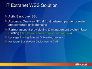 SharePoint in the Extranet Joel Oleson | PPT
