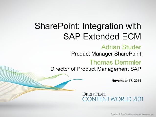 Integration of SharePoint and SAP Extended ECM | PDF