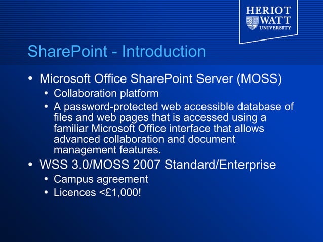 SharePoint - Intranet CMS? | PPT