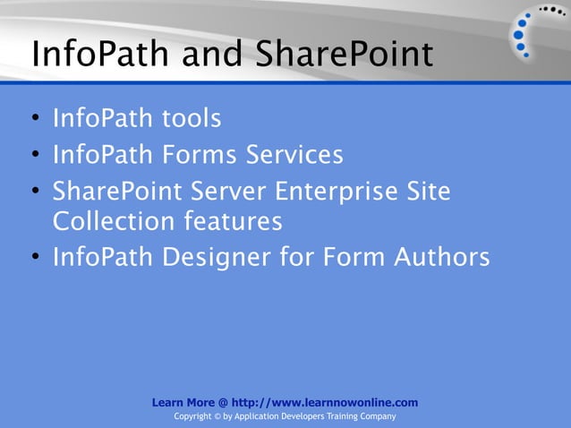 SharePoint: Introduction to InfoPath | PPT