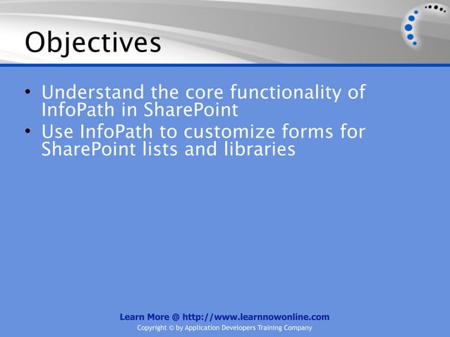 SharePoint: Introduction to InfoPath | PPT