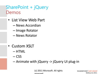 2011 - SharePoint + jQuery | PPT